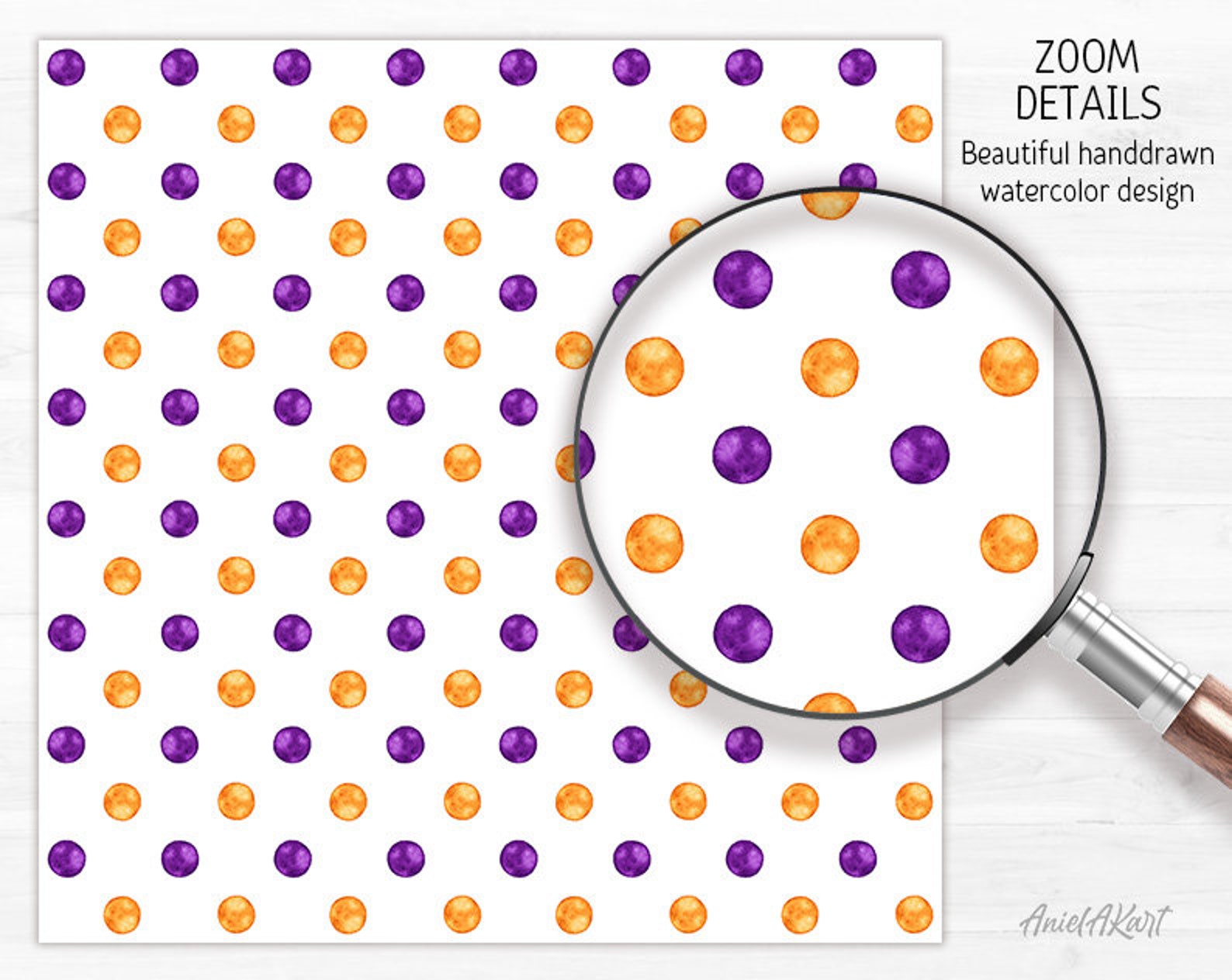 Halloween Digital Paper Pack Watercolor Polka Dot Seamless - Etsy