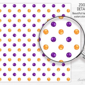 Halloween Digital Paper Pack Watercolor Polka Dot Seamless Pattern ...