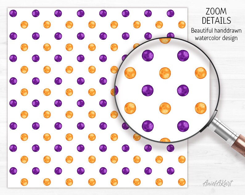 Halloween Digital Paper Pack Watercolor Polka Dot Seamless - Etsy