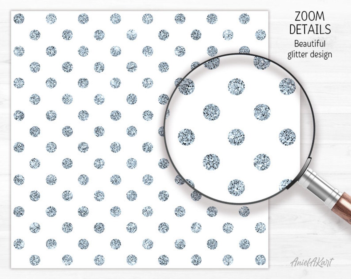 Blue and Silver Glitter Digital Paper Pack Sparkle Seamless | Etsy