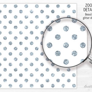 Blue and Silver Glitter Digital Paper Pack Sparkle Seamless Pattern ...