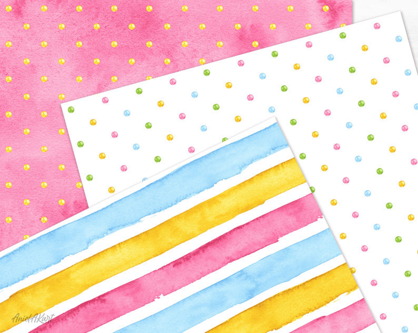 Easter Digital Paper Pack Watercolor Polka Dot Seamless - Etsy