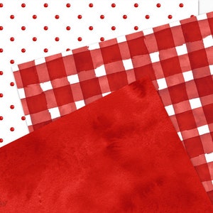 Scarlet Red Seamless Pattern Watercolor Polka Dot Digital Paper Pack ...