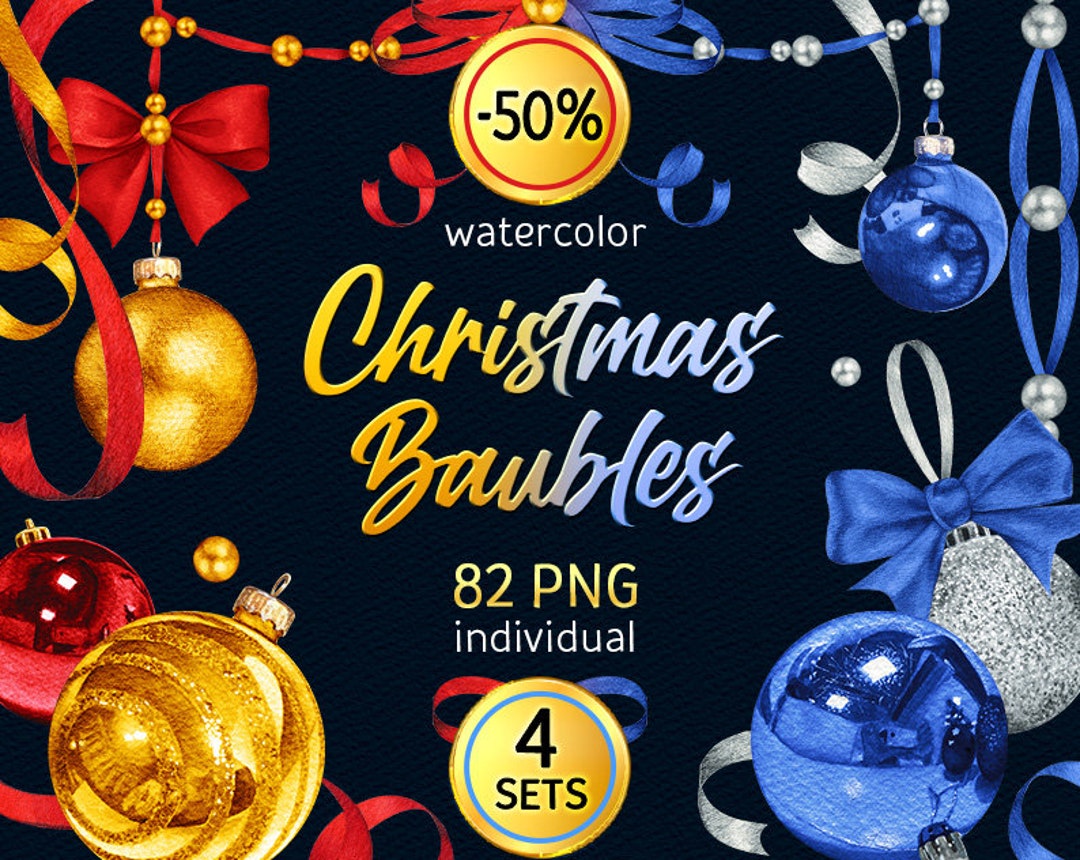 Watercolor Christmas Bundle Clipart Individual Png Elements Winter ...