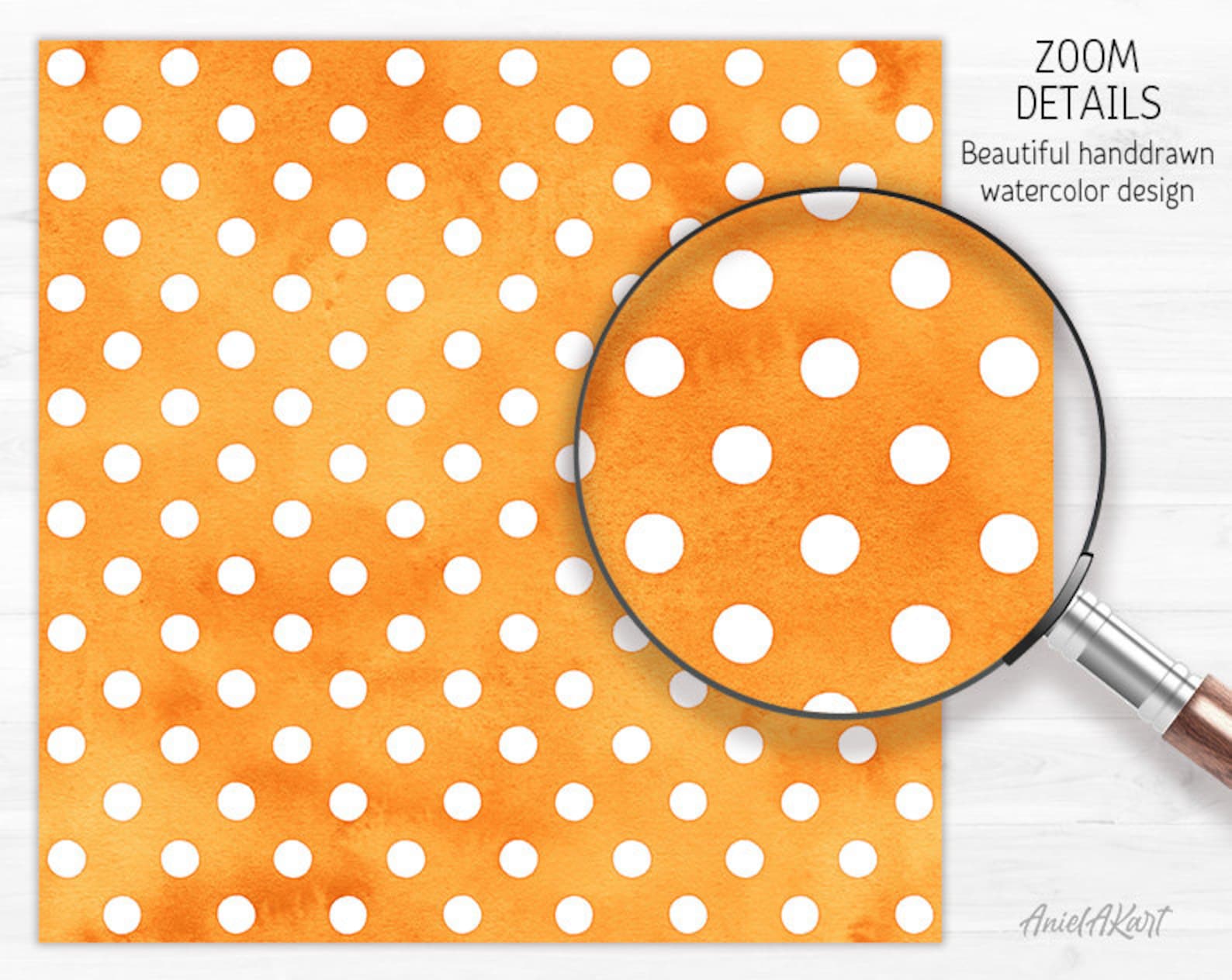 Orange Black Digital Paper Pack Watercolor Polka Dot Seamless - Etsy
