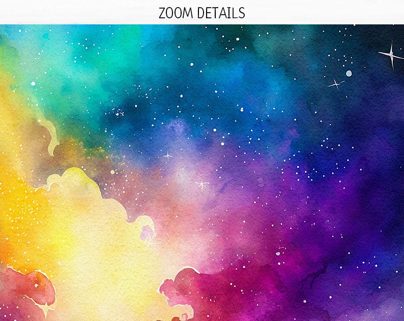 Cosmic Clouds Digital Paper Pack Watercolor Galaxy Night Printable ...