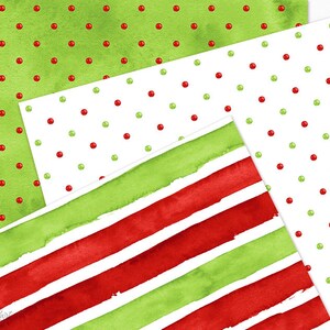 Christmas Digital Paper Pack Watercolor Polka Dot Seamless Pattern ...