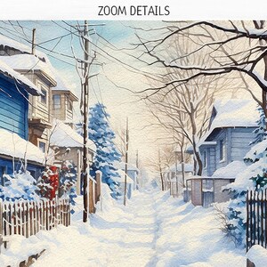 Watercolor Winter Digital Paper Pack Winter Town Printable Scrapbooking ...