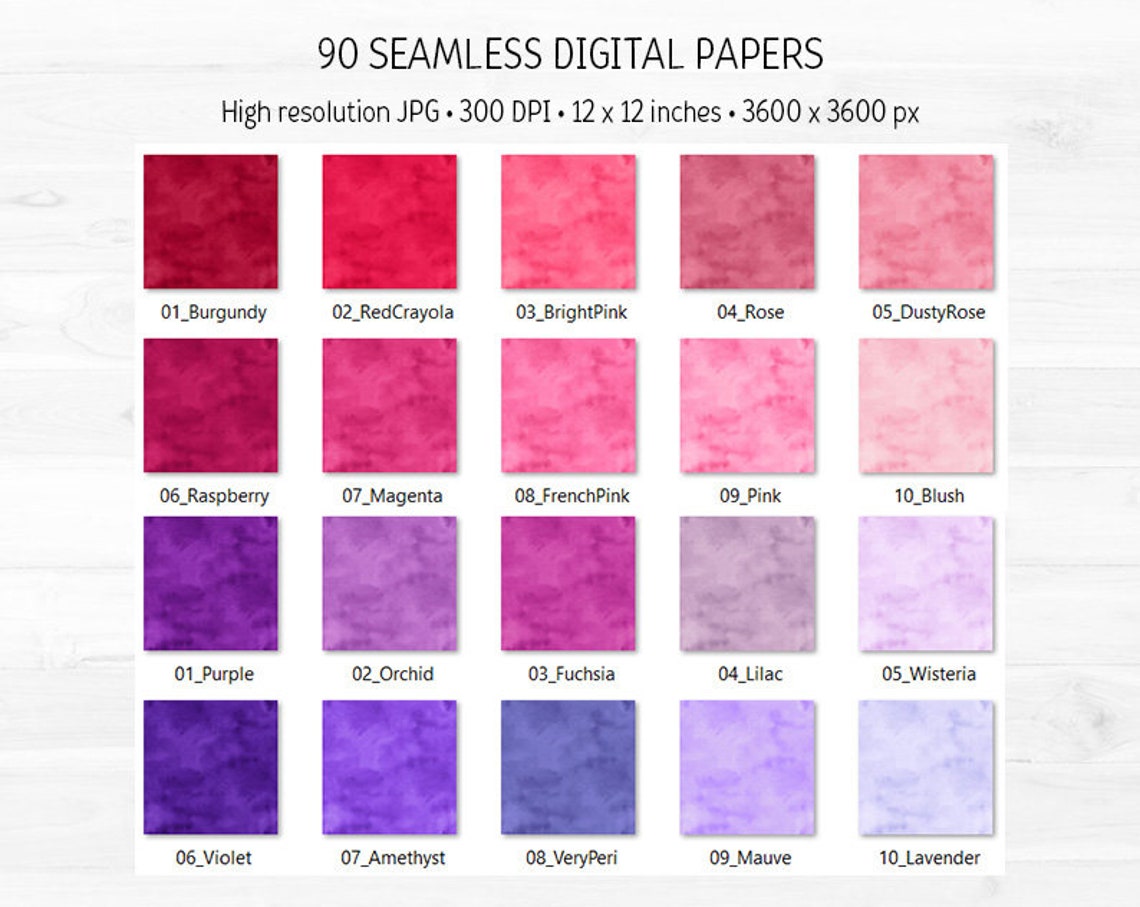90 Watercolor Texture Digital Paper Pack Bundle Rainbow - Etsy
