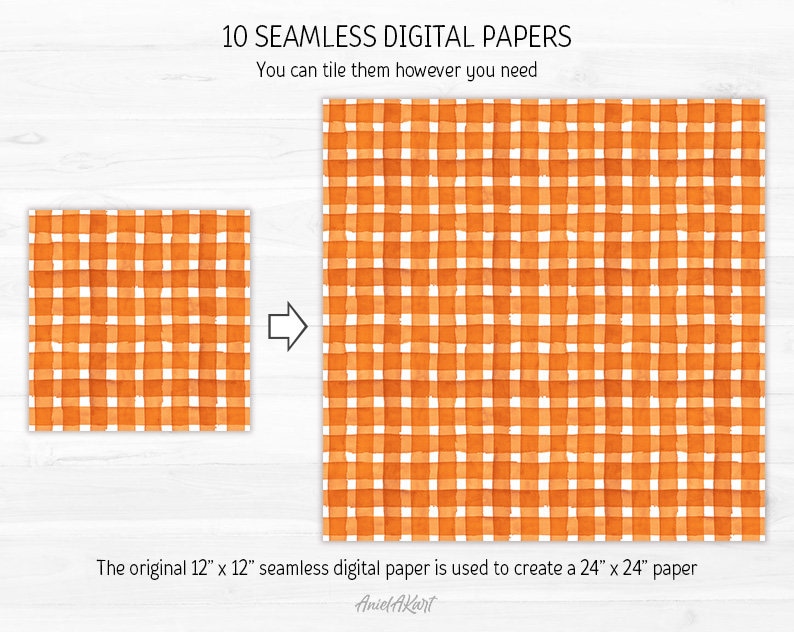 Pumpkin Orange Seamless Pattern Watercolor Polka Dot Digital Paper Pack ...