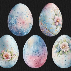 Watercolor Easter Clipart Bundle, Spring Clipart PNG, Basket Bird Eggs ...