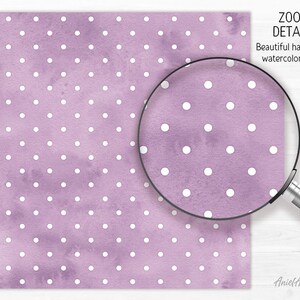 Violet Watercolor Polka Dot Digital Paper Pack Purple Seamless Pattern ...