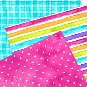 Neon Digital Paper Pack Watercolor Polka Dot Seamless Pattern Vibrant ...