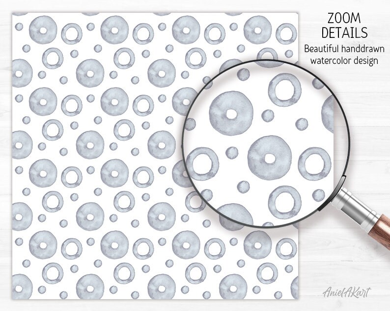 Light Grey Seamless Pattern Watercolor Polka Dot Digital Paper Pack ...