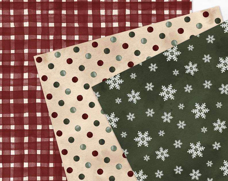 Christmas Digital Paper Pack Watercolor Snowflakes Seamless Pattern ...