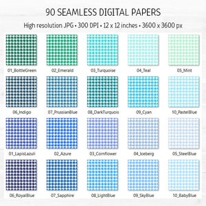 90 Watercolor Tinted Houndstooth Rainbow Digital Paper Pack Bundle ...