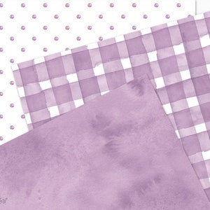Lilac Purple Seamless Pattern Watercolor Polka Dot Digital Paper Pack ...