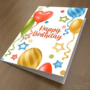 Watercolor Birthday Balloons Clipart Hand Painted Confetti Birthday ...