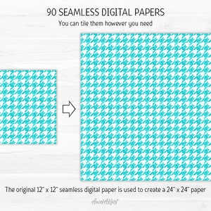 90 Watercolor Tinted Houndstooth Rainbow Digital Paper Pack Bundle ...