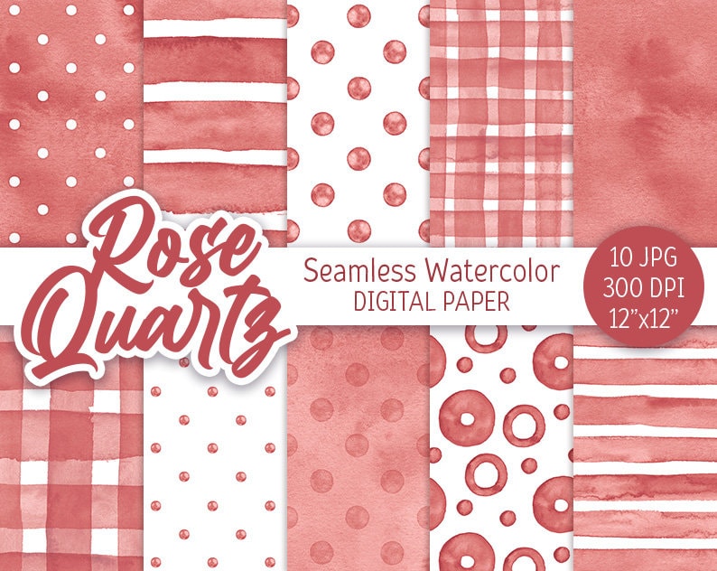 Blush Rose Seamless Pattern Watercolor Polka Dot Digital Paper - Etsy