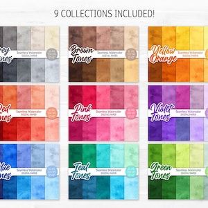 90 Watercolor Texture Digital Paper Pack Bundle Rainbow Background ...