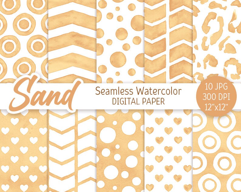 Sand Beige Digital Paper Pack Watercolor Confetti Seamless - Etsy