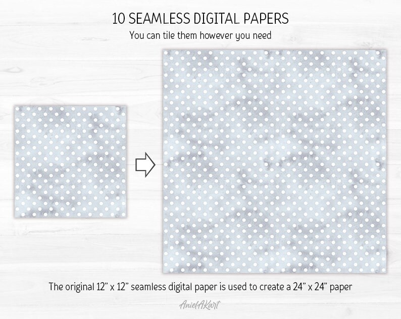 Light Grey Geometric Pattern Watercolor Digital Paper Pack Printable ...