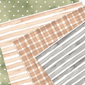 Watercolor Earth Tones Digital Paper Pack Neutral Boho Seamless Pattern ...