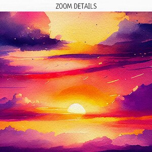 Watercolor Sunset Sky Digital Paper Pack Beach Sunset Printable ...