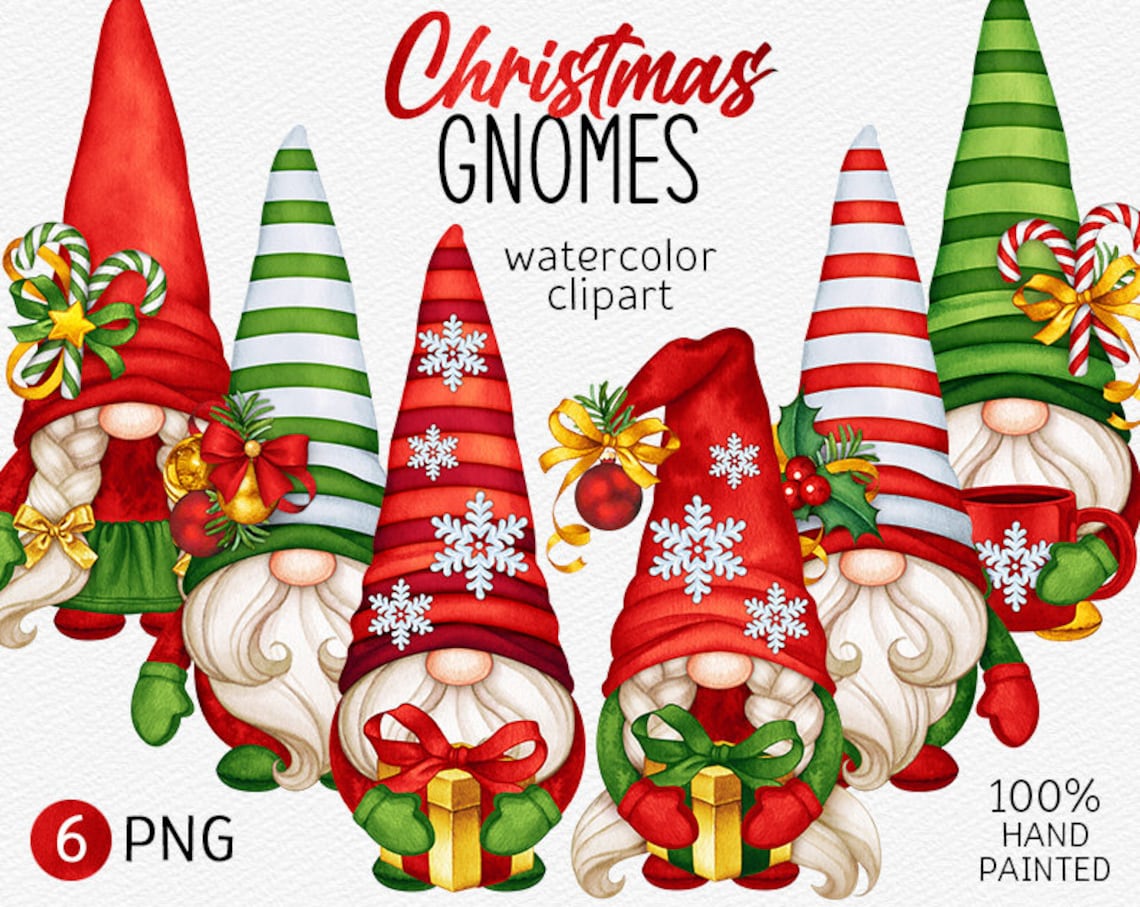 Christmas Gnomes PNG Clipart Christmas Clipart Cute Gnomes | Etsy