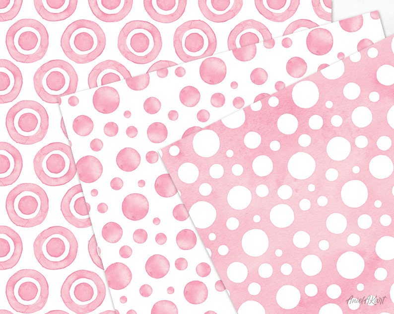 Blush Pink Digital Paper Pack Watercolor Confetti Seamless - Etsy