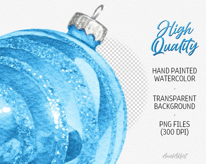 Light Blue Christmas Clipart Watercolor Ribbon Clipart - Etsy