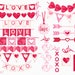 Watercolor Valentine's Day Clipart Handpainted Romantic Bunting Tag PNG ...