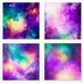 Cosmic Clouds Digital Paper Pack Watercolor Galaxy Night Printable ...
