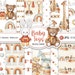 Boho Baby Digital Paper Pack Nursery Watercolor Baby Toys Seamless ...