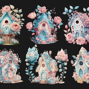Pastel Fairy House Clipart Watercolor Flower Fairy House PNG ...