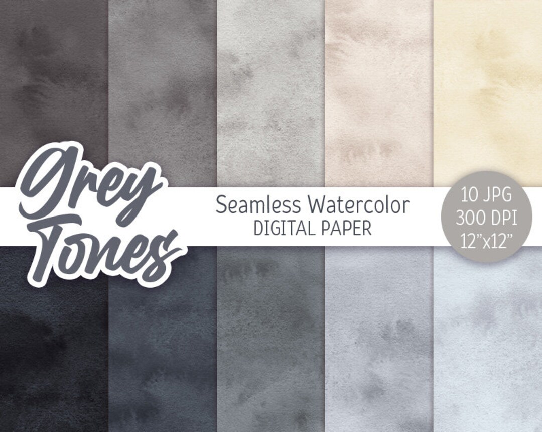 Grey Watercolor Background Grey Tones Digital Paper Pack Seamless ...