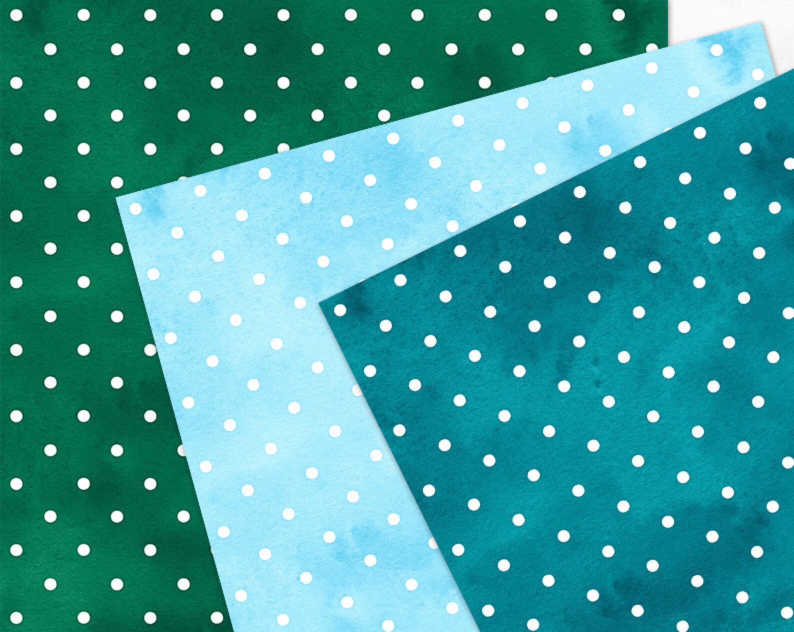 Turquoise Polka Dot Watercolor Background Teal Digital Paper Pack ...