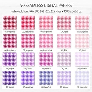 90 Watercolor Tinted Houndstooth Rainbow Digital Paper Pack Bundle ...