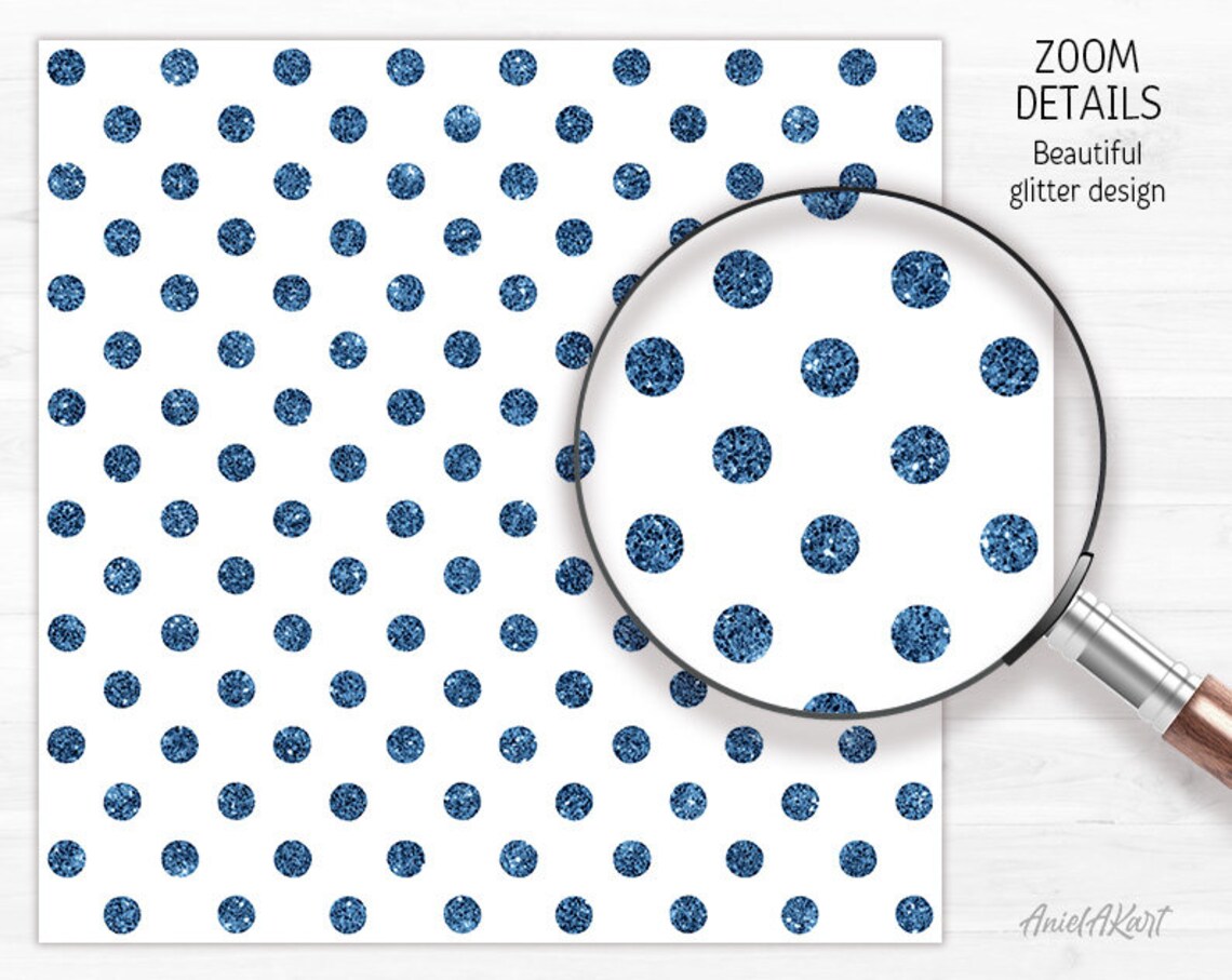 Blue and Silver Glitter Digital Paper Pack Sparkle Seamless | Etsy