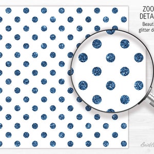 Blue and Silver Glitter Digital Paper Pack Sparkle Seamless Pattern ...