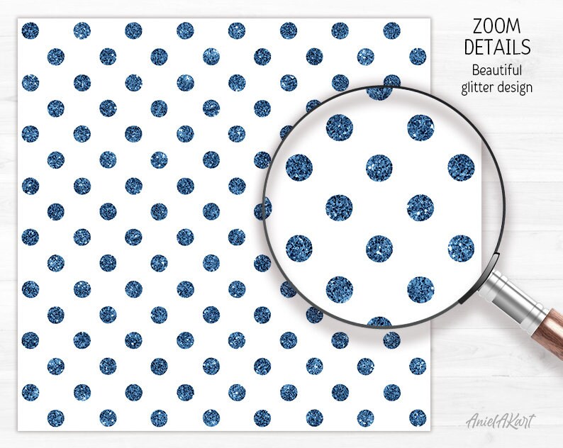 Blue and Silver Glitter Digital Paper Pack Sparkle Seamless Pattern ...