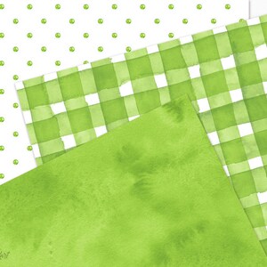 Green Seamless Pattern Watercolor Polka Dot Digital Paper Pack ...