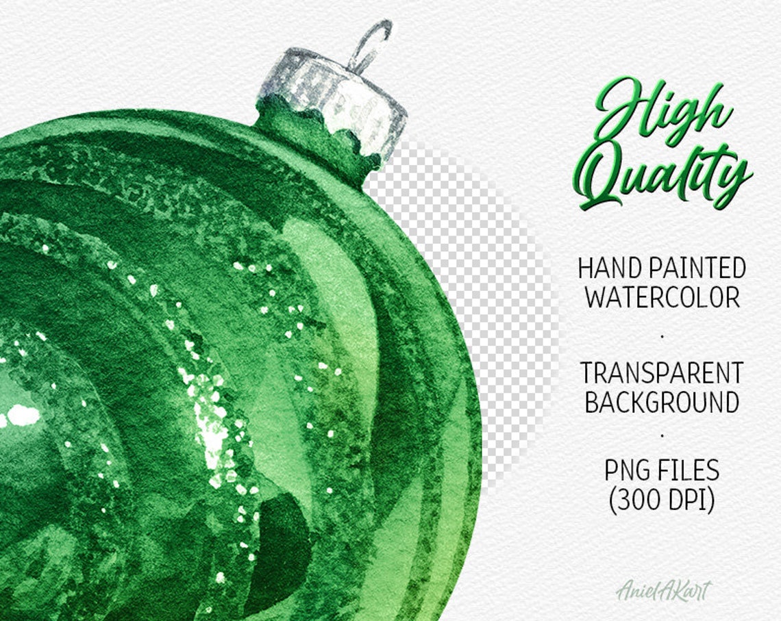 Green Christmas Clipart Watercolor Ribbon Clipart Christmas Decor Green ...