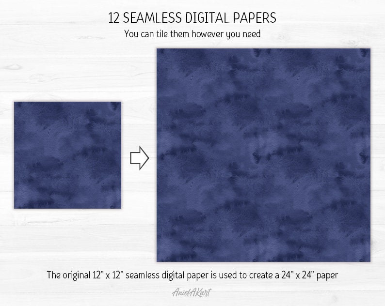 Watercolor Winter Digital Paper Pack Winter Hues Seamless - Etsy