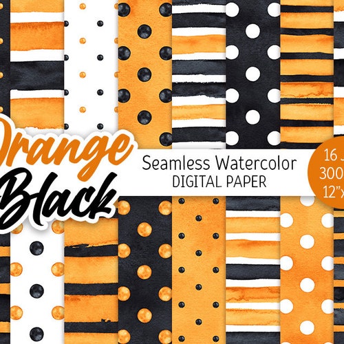 Halloween Digital Paper Pack Watercolor Polka Dot Seamless - Etsy