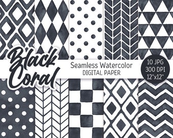 Blue Seamless Pattern Watercolor Polka Dot Digital Paper Pack - Etsy