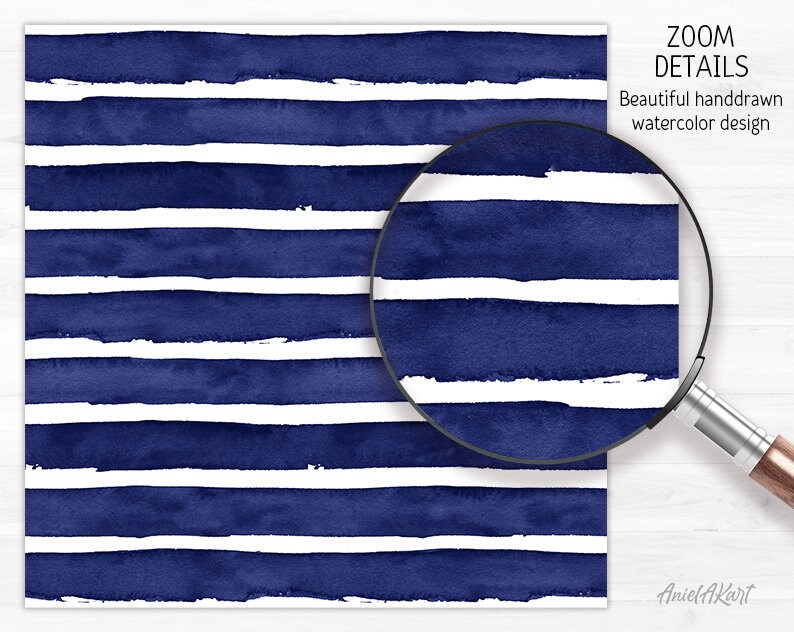 Royal Blue Seamless Pattern Watercolor Polka Dot Digital Paper Pack ...