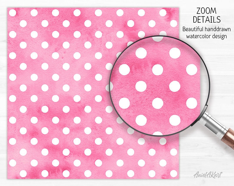 Valentine Digital Paper Pack Watercolor Polka Dot Seamless - Etsy