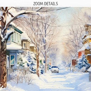 Watercolor Winter Digital Paper Pack Winter Town Printable Scrapbooking ...